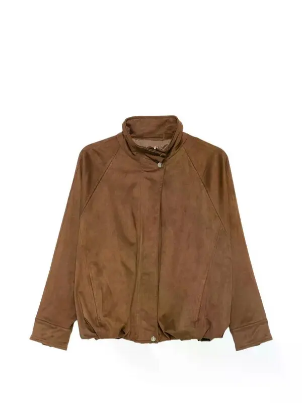 Marella High-neck Raglan-sleeve Jacket - Brown