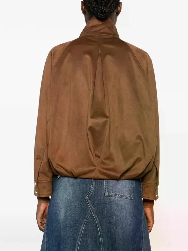 Marella High-neck Raglan-sleeve Jacket - Brown