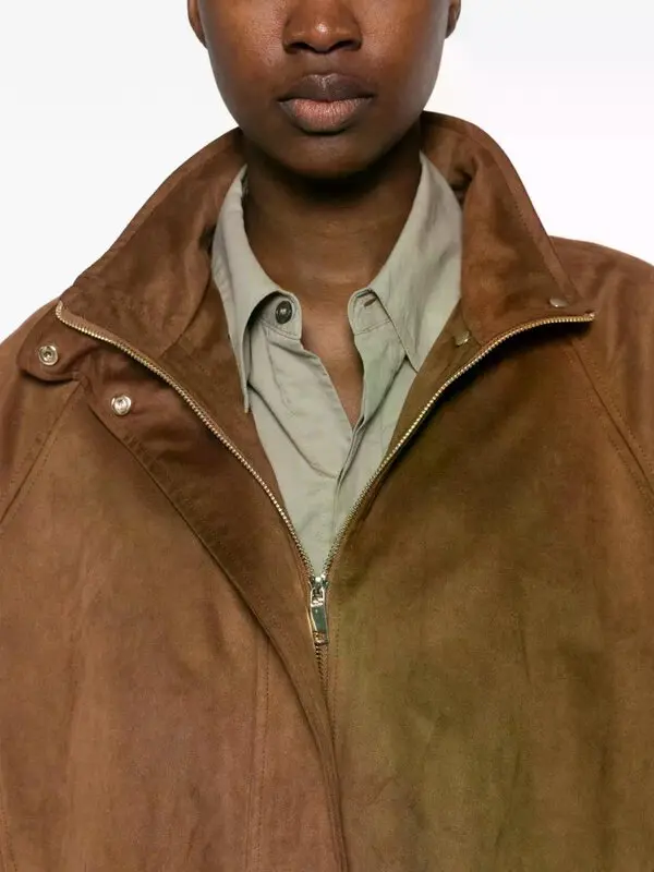 Marella High-neck Raglan-sleeve Jacket - Brown