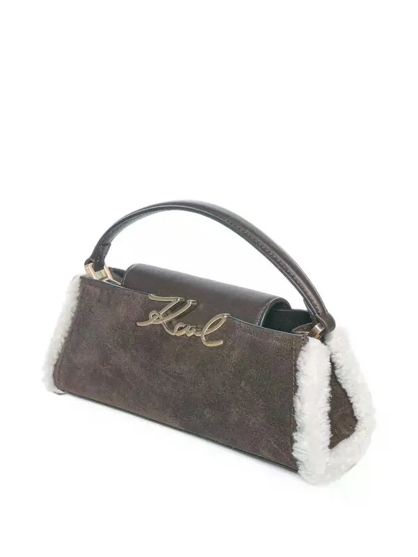 Karl Lagerfeld Mini K/signature Shearling-trim Crossbody Bag