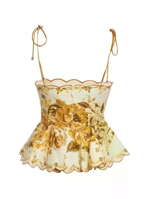 Zimmermann Aliane Scalloped Peplum Top