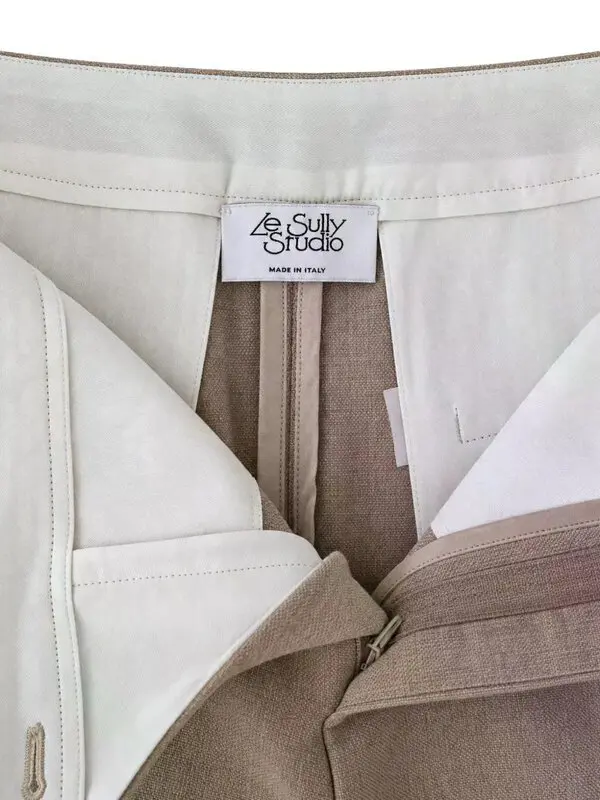 LE SULLY STUDIO Pleated Straight-leg Trousers