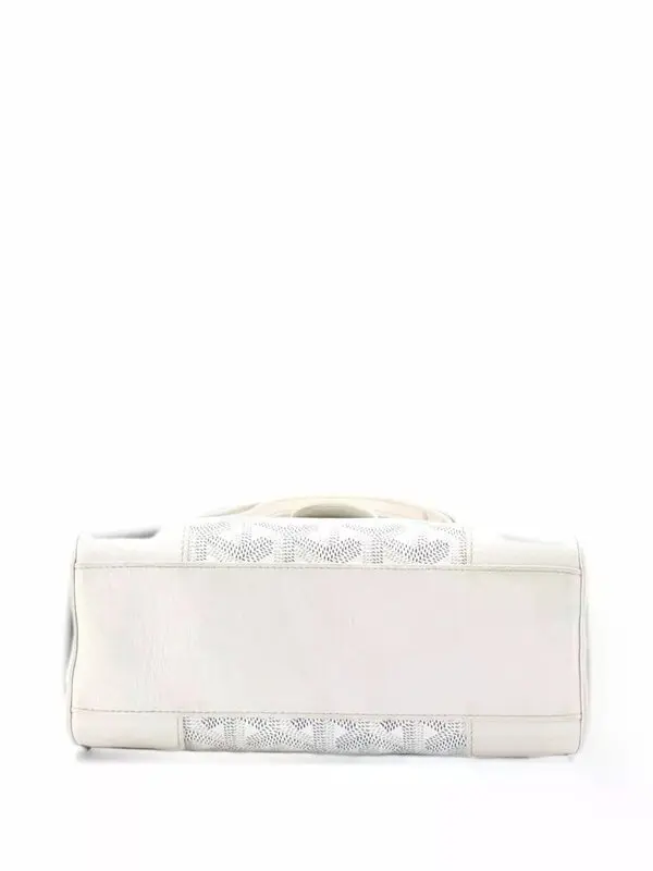 Goyard Saigon Top Handle Bag Coated Canvas With Leather Mini Shoulder Bag - White