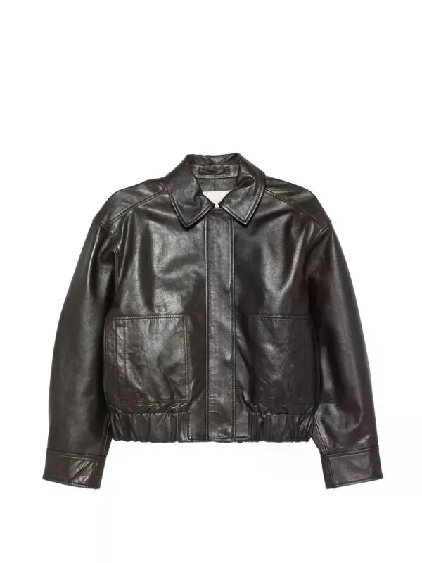 I BLUES Elasticated Leather Jacket