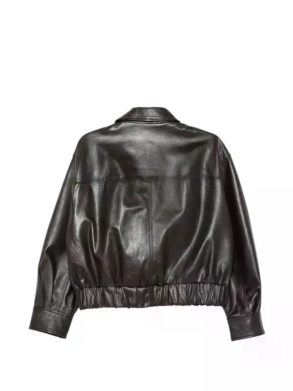 I BLUES Elasticated Leather Jacket