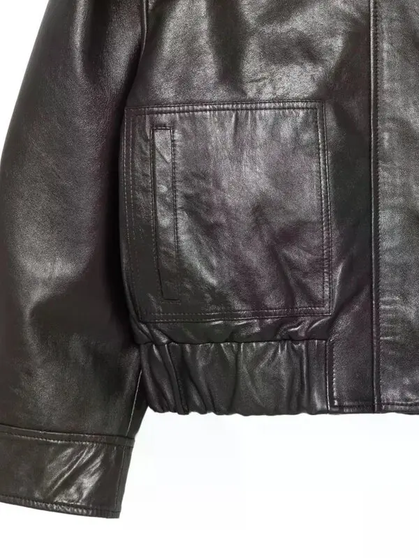 I BLUES Elasticated Leather Jacket
