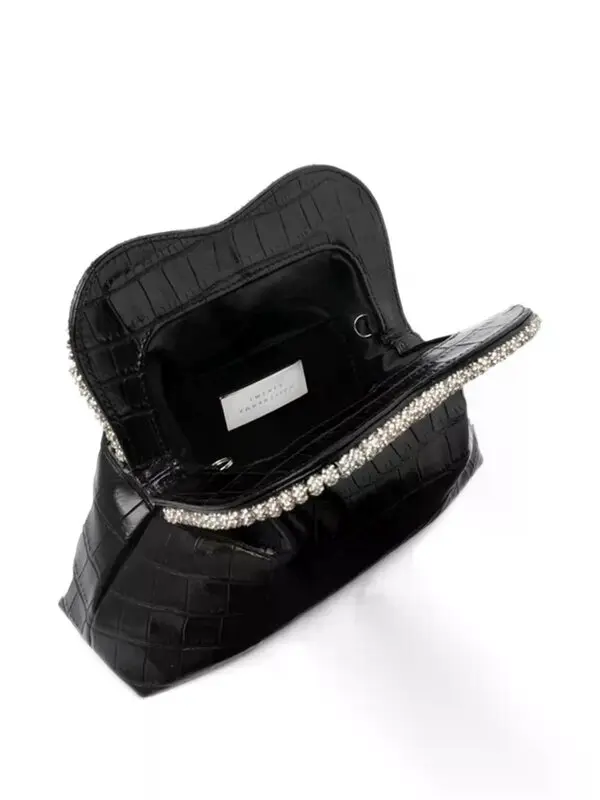 TWENTY FOURHAITCH Croc-effect Crystal-embellished Clutch Bag