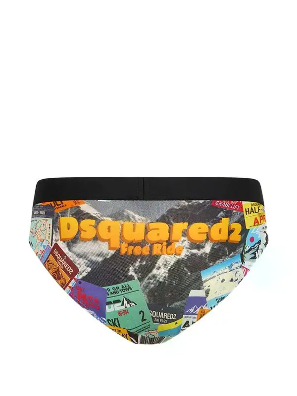Dsquared2 Graphic-print Logo-waistband Briefs