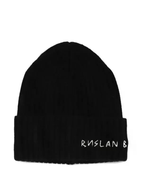Ruslan Baginskiy Logo-embroidered Ribbed-knit Beanie Hat