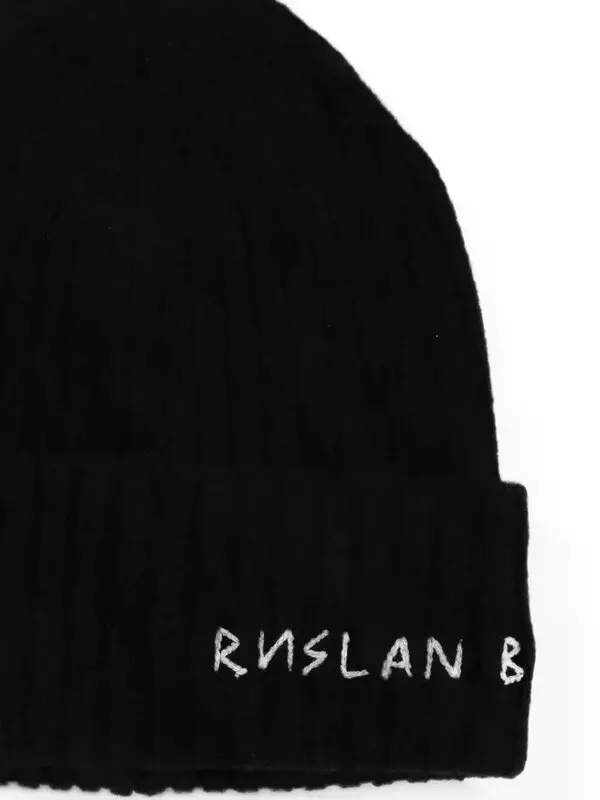 Ruslan Baginskiy Logo-embroidered Ribbed-knit Beanie Hat
