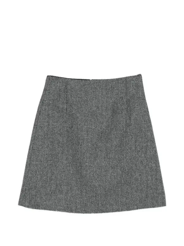 Max Mara Herringbone A-line Skirt