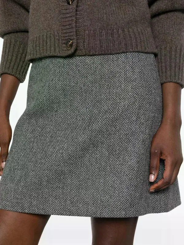 Max Mara Herringbone A-line Skirt