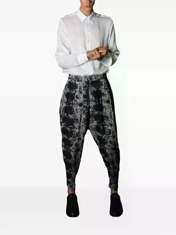 TESSITURA Graphic-print Drop-crotch Trousers