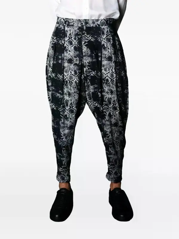 TESSITURA Graphic-print Drop-crotch Trousers