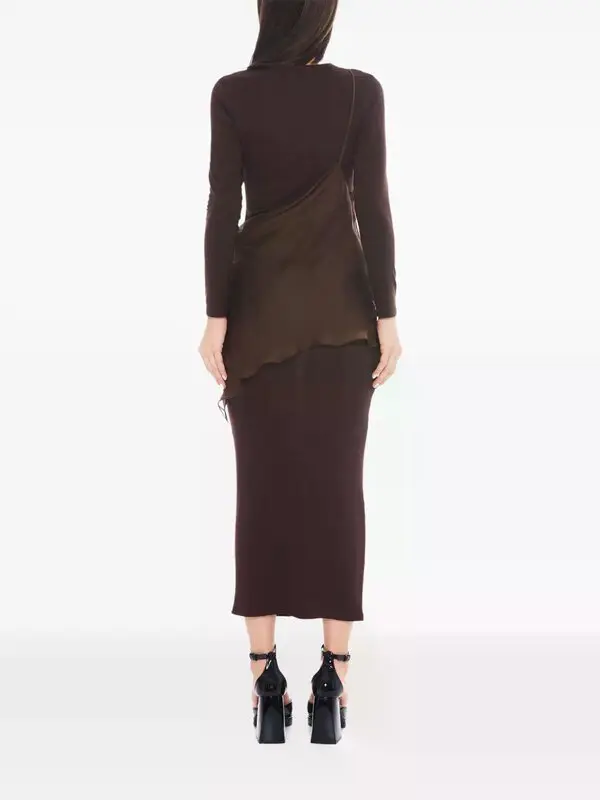 TESSITURA Asymmetric Long-sleeve Maxi Dress