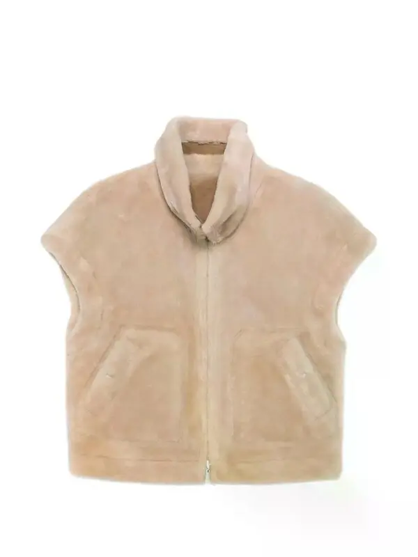 URBANCODE Shearling Zip-up Waistcoat - Neutrals