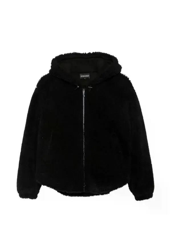 Emporio Armani Zip-up Hooded Jacket - Black