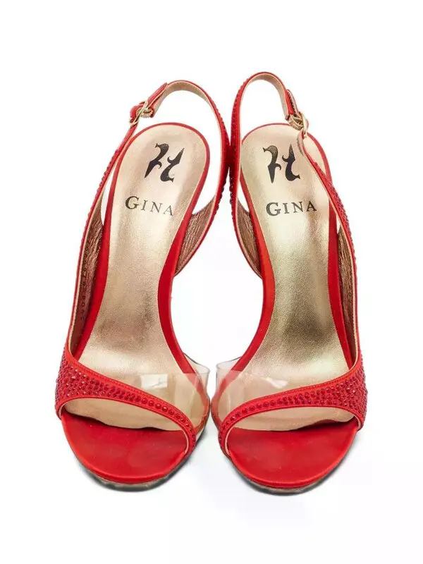 GINA Crystal-embellished Slingback Sandals