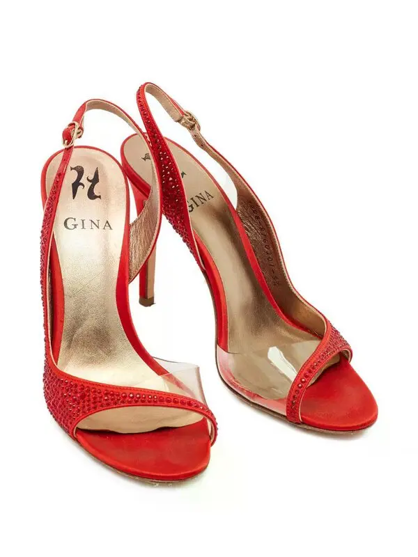 GINA Crystal-embellished Slingback Sandals