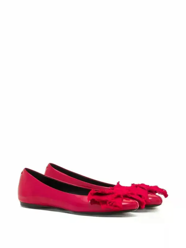 LANVIN Bow-detail Patent Leather Ballet Flats