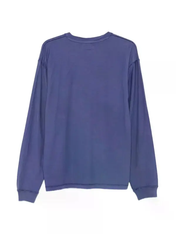 StÜssy Logo-print Long-sleeve T-shirt - Blue