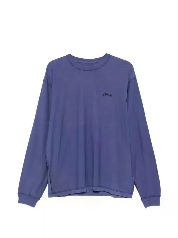 StÜssy Logo-print Long-sleeve T-shirt - Blue