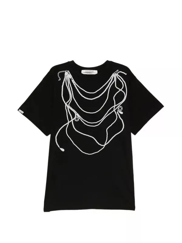 KIMHEKIM Pearl-chain Printed T-shirt
