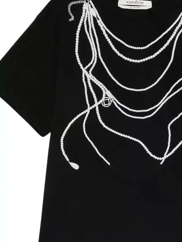 KIMHEKIM Pearl-chain Printed T-shirt