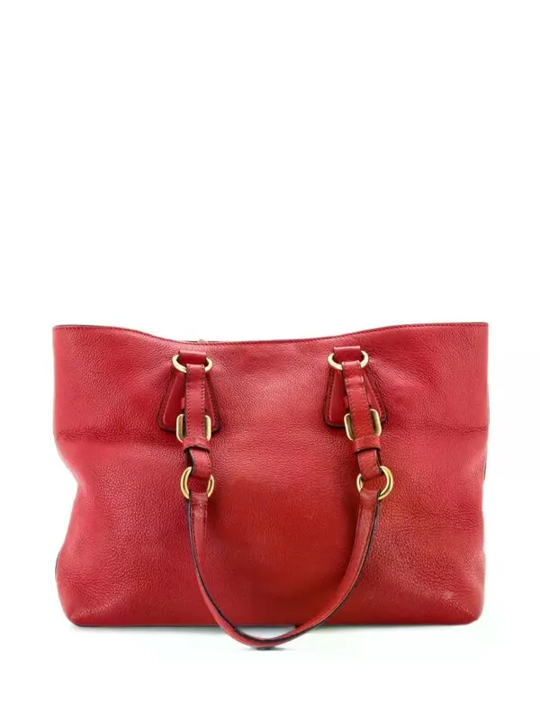 Prada Belted Buckle Open Vitello Phenix Medium Tote Bag