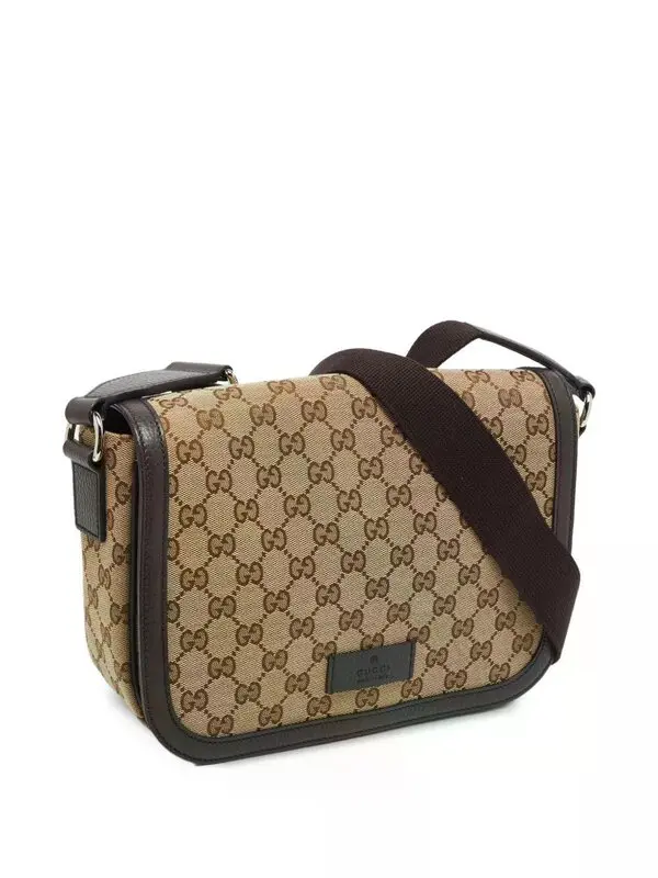 Gucci Gg Canvas Foldover-top Messenger Bag - Neutrals