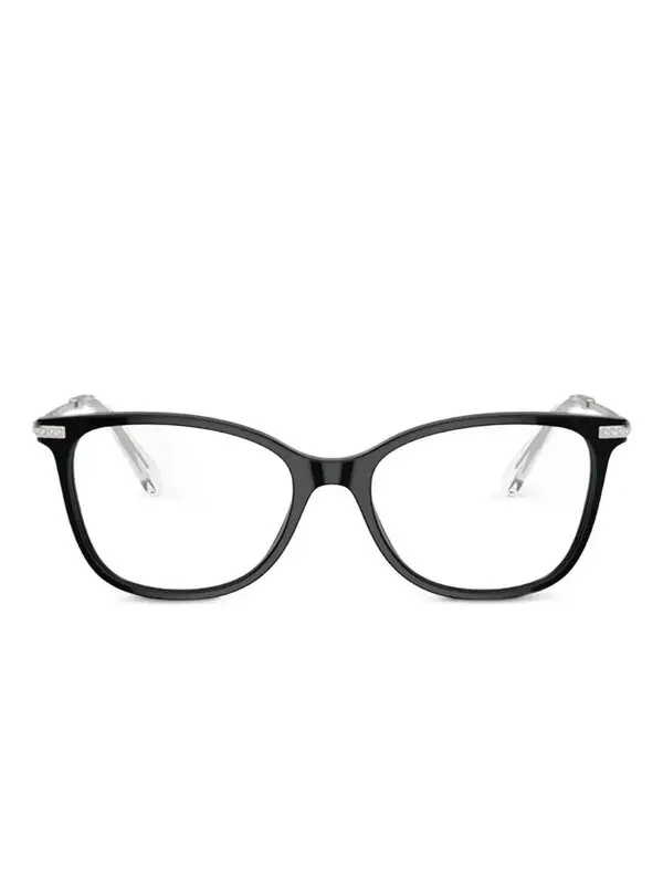 SWAROVSKI Crystal-embellished Square-frame Glasses - Black