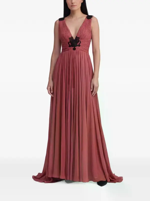 MARCO GABRIELLI ATELIER Beaded Pleated Maxi Dress