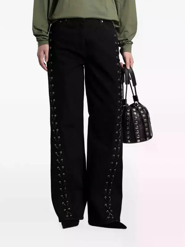 IRO PARIS Borderline Lace-up Wide-leg Jeans