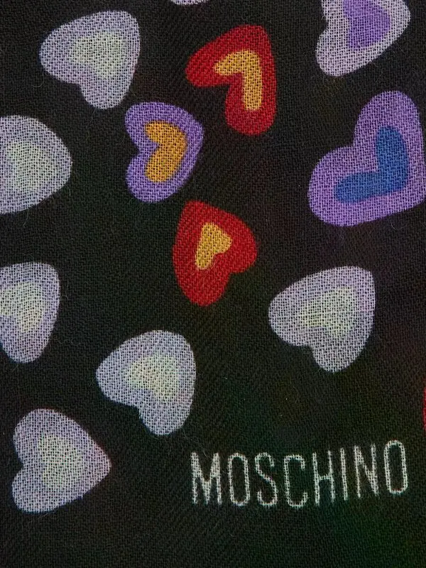 Moschino Heart Print Scarf