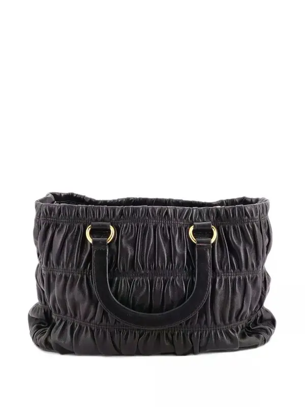 Prada Gaufre Convertible Tote Nappa Leather Small Satchel