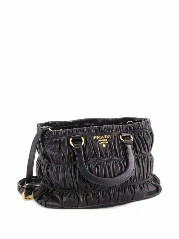 Prada Gaufre Convertible Tote Nappa Leather Small Satchel