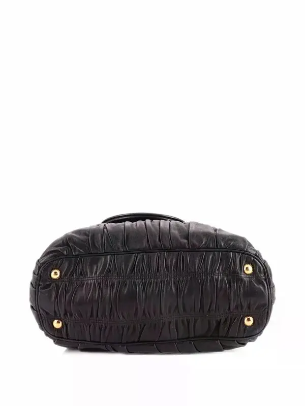 Prada Gaufre Convertible Tote Nappa Leather Small Satchel