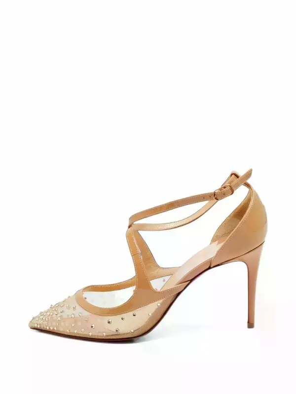 CHRISTIAN LOUBOUTIN Twistissima Crystal-embellished Pumps - Neutrals