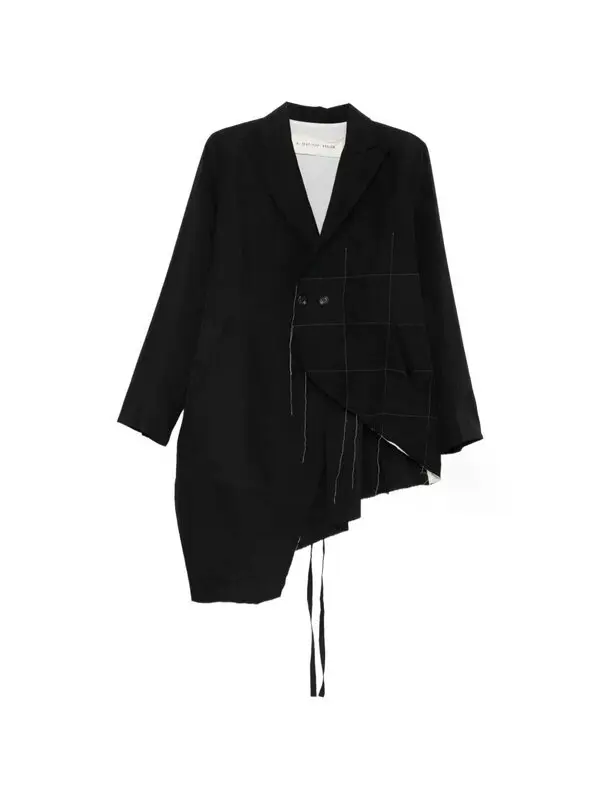 A TENTATIVE ATELIER Check-stitch Asymmetric Blazer