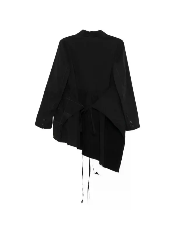 A TENTATIVE ATELIER Check-stitch Asymmetric Blazer