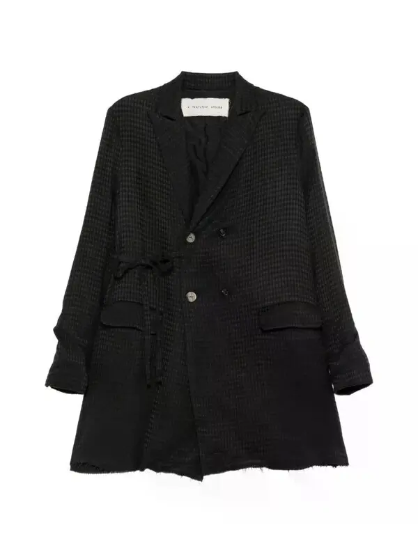 A TENTATIVE ATELIER Double-breasted Jacquard Drape Blazer