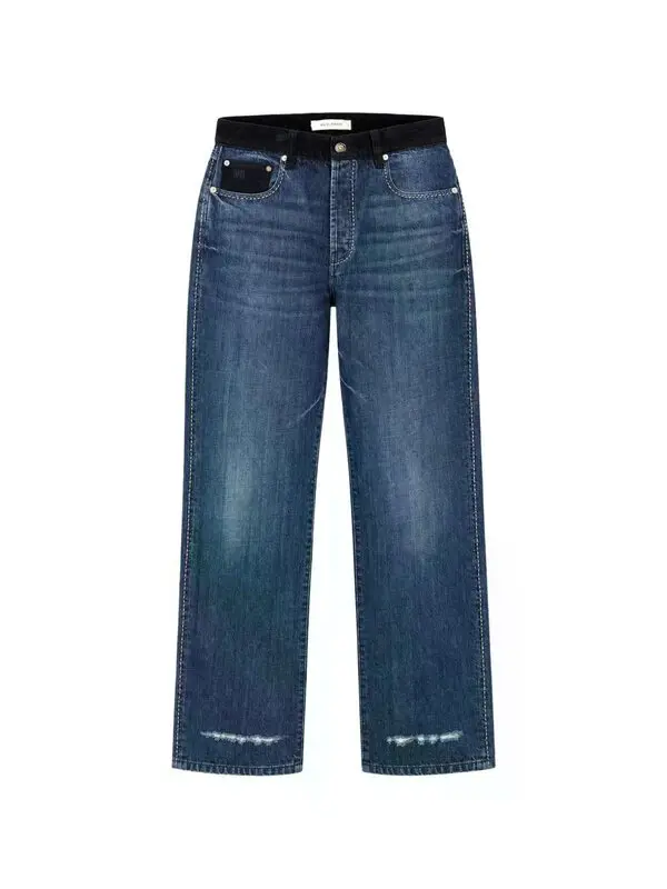 WALES BONNER Distressed-effect Straight-leg Jeans