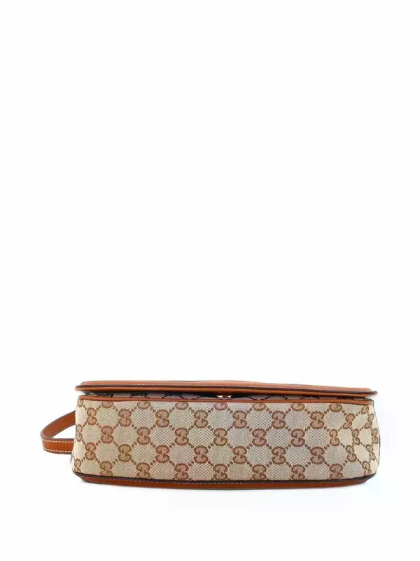 Gucci Blondie Nm Top Handle Bag Gg Canvas With Leather Medium Shoulder Bag