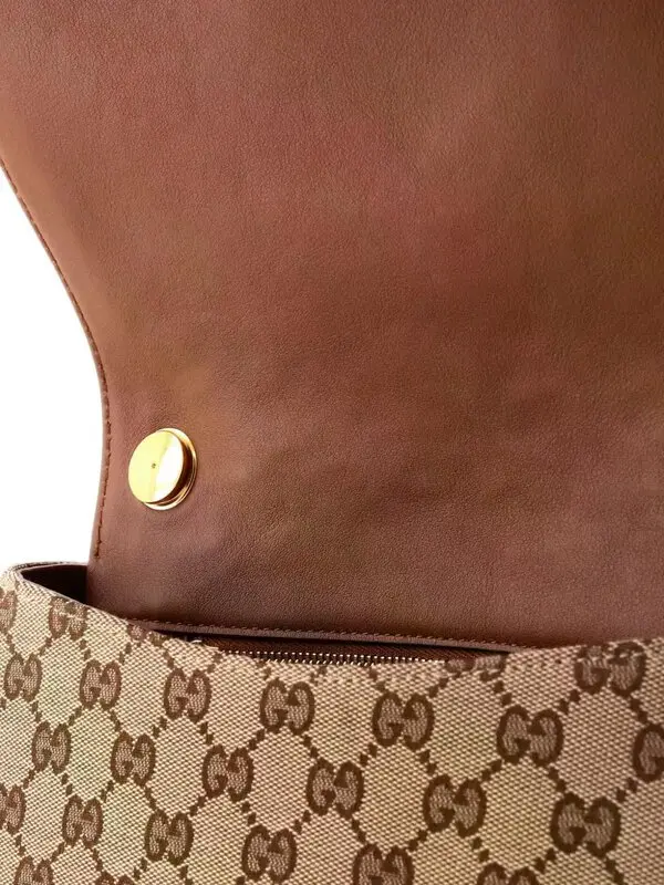 Gucci Blondie Nm Top Handle Bag Gg Canvas With Leather Medium Shoulder Bag