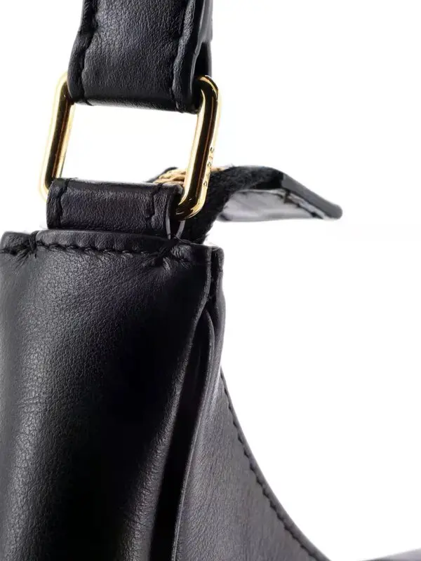 Celine Ava Triomphe Bag Leather Shoulder Bag - Black