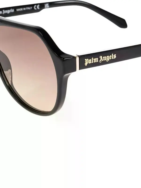 Palm Angels Geometric-frame Sunglasses - Black