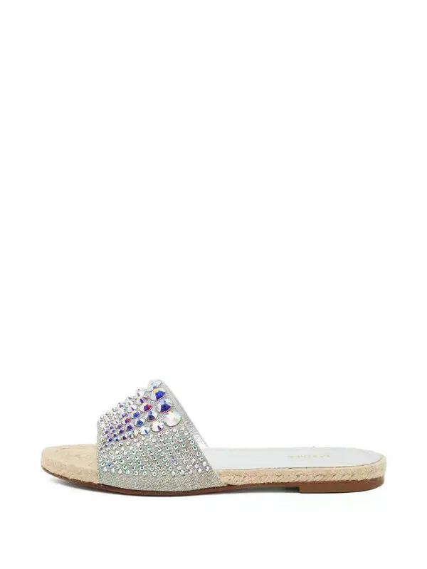 LE SILLA Gilda Crystal-embellished Slides - Silver