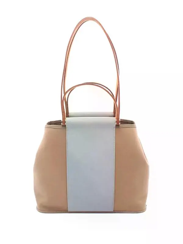 Hermès 2012 Bicolor Toile Cabag Elan Pm Satchel - Brown