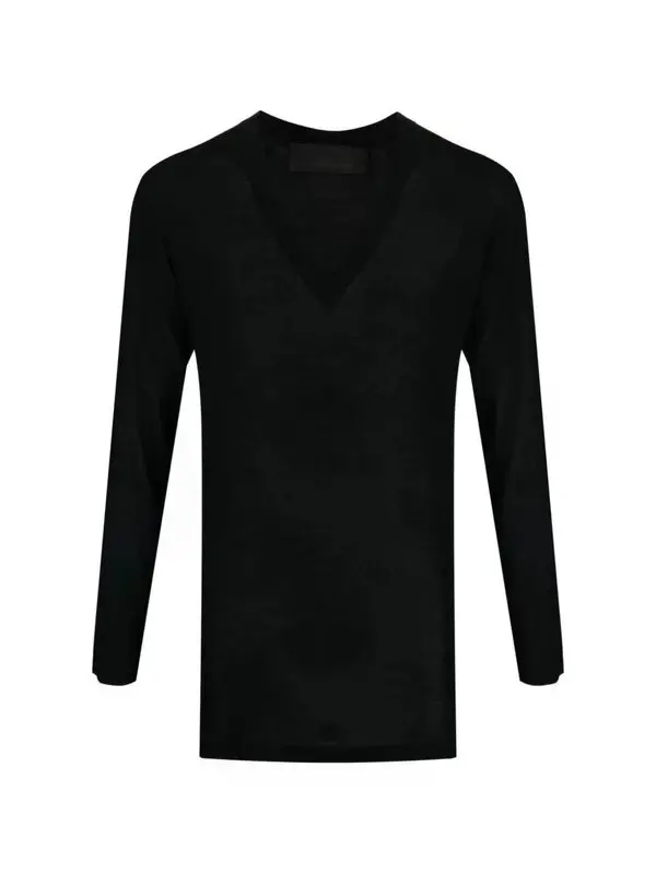 TESSITURA BODY COUTURE Long-sleeve V-neck T-shirt