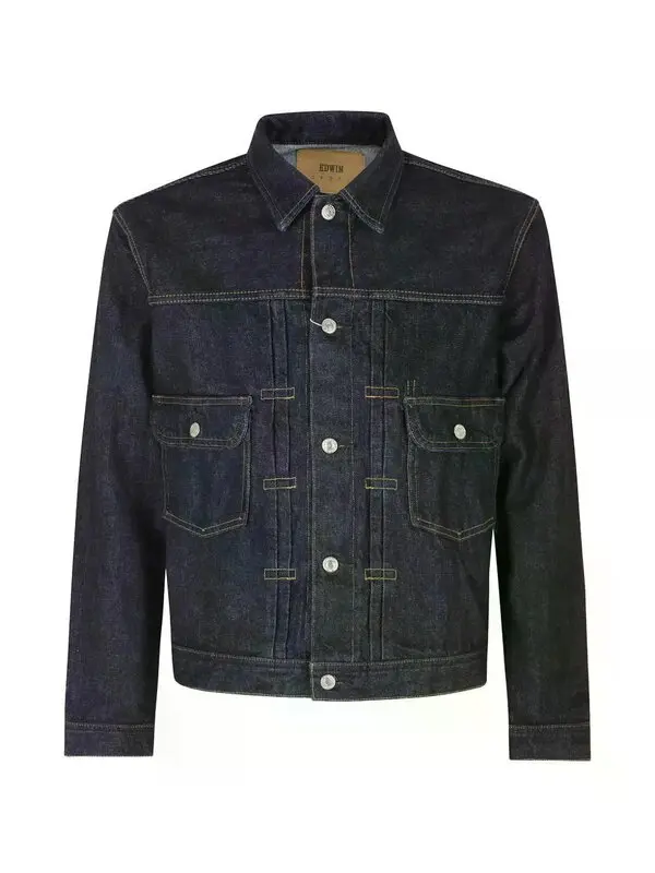 Edwin Pleated-detail Denim Jacket